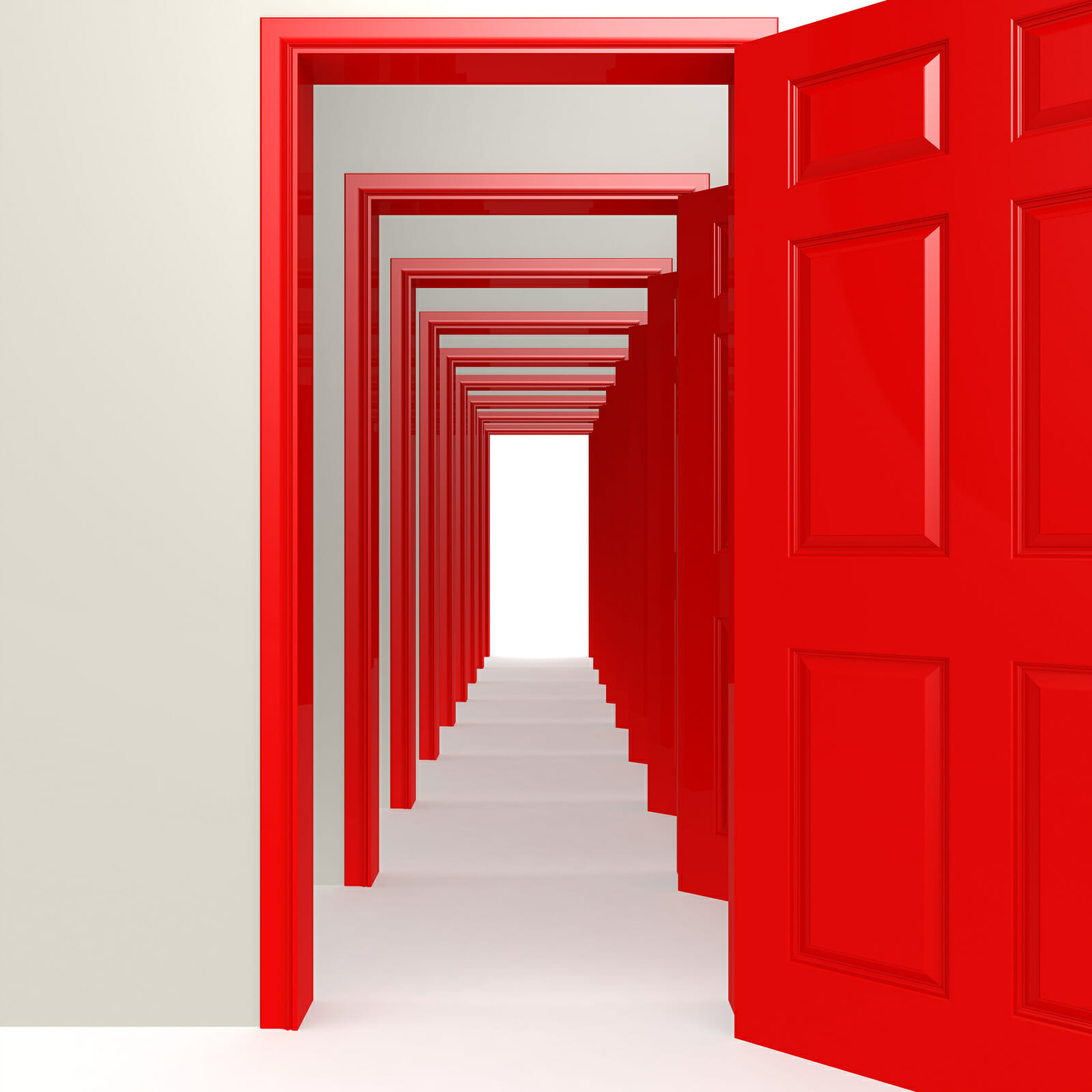 Multiple Red Doors In A Row – Sandra McCollom